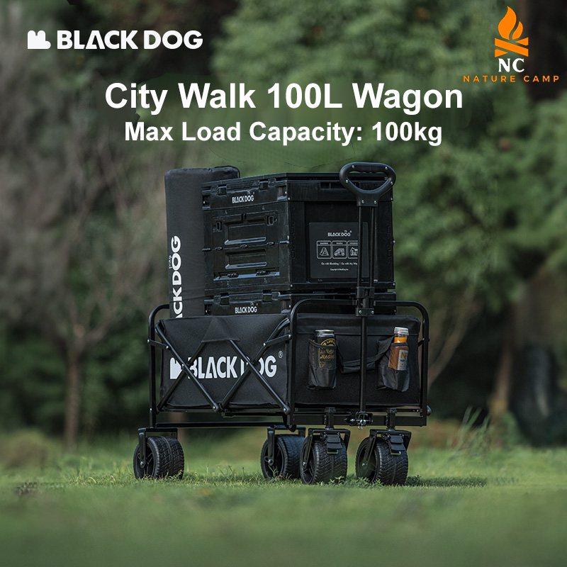 Blackdog Wagon Folding Trolley Cart Wagon Camping Black Detachable ...