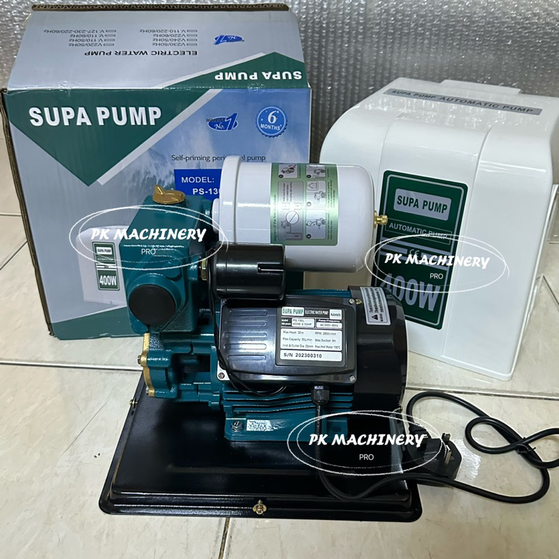 SUPA PUMP PS-130L (400w/0.55Hp) Automatic Self-Priming Water Pump With COVER Pump Air Rumah Auto ...