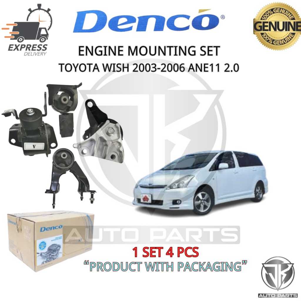 #DENCO#ENGINE MOUNTING SET TOYOTA WISH 2003-2006 ANE10/ANE11 2.0 (MK ...