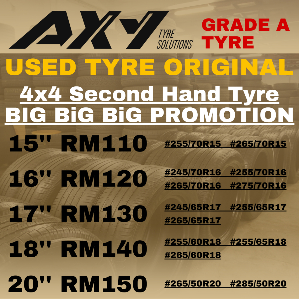 Used Tyre 4x4 Original 15" 16" 17" 18" 20" Tayar Terpakai Harga Murah ...