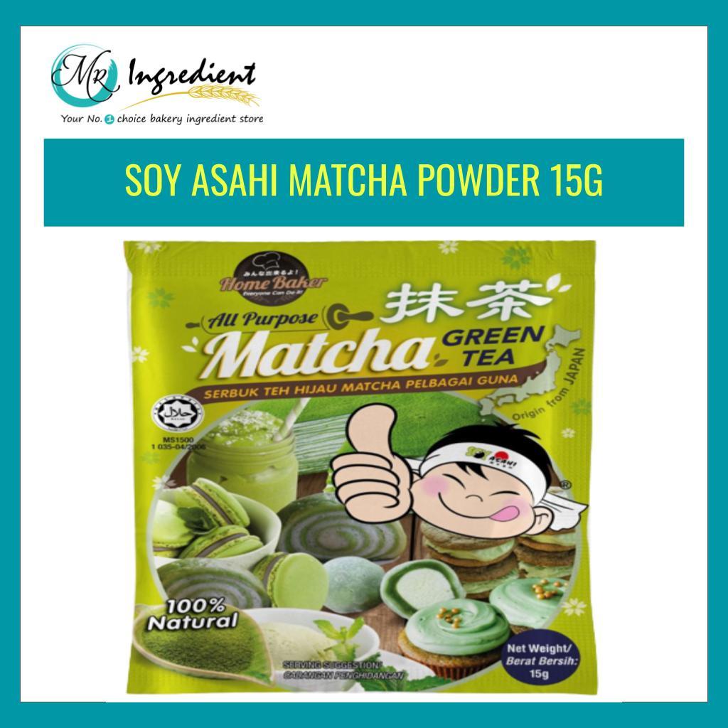 SOY ASAHI ALL PURPOSE MATCHA POWDER 100% NATURAL 15G [HALAL] | Shopee ...