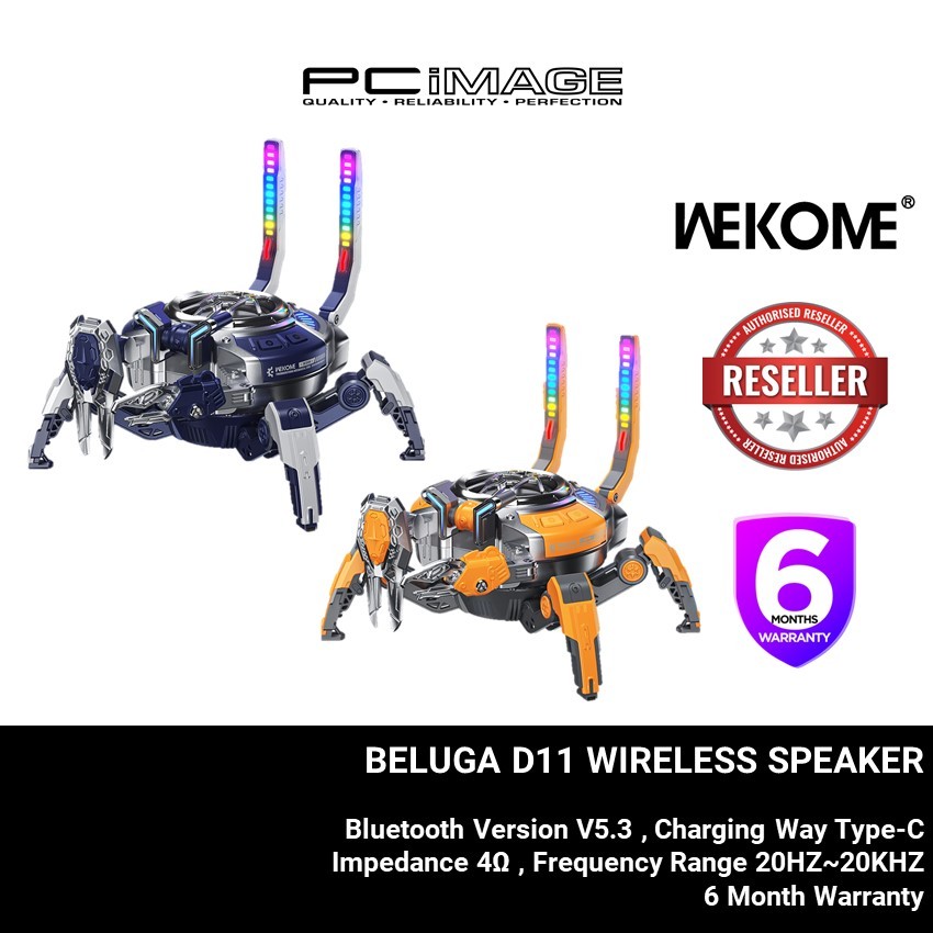WEKOME BELUGA D11 THUNDER STORM MECHANICAL CRAB WIRELESS SPEAKER ...