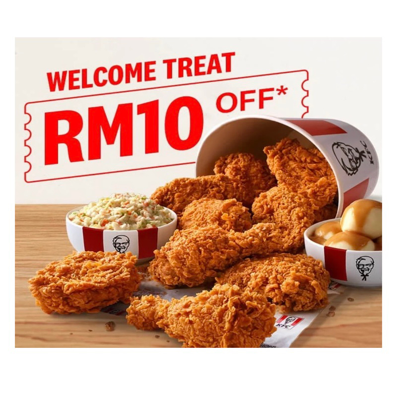 RM10 offer voucher KFC help register service app/browser iOS/Android | Shopee Malaysia