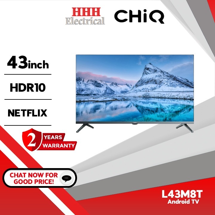 Chiq 43" Television HDR10 Android TV L43M8T Televisyen 43 Inch Built-in ...