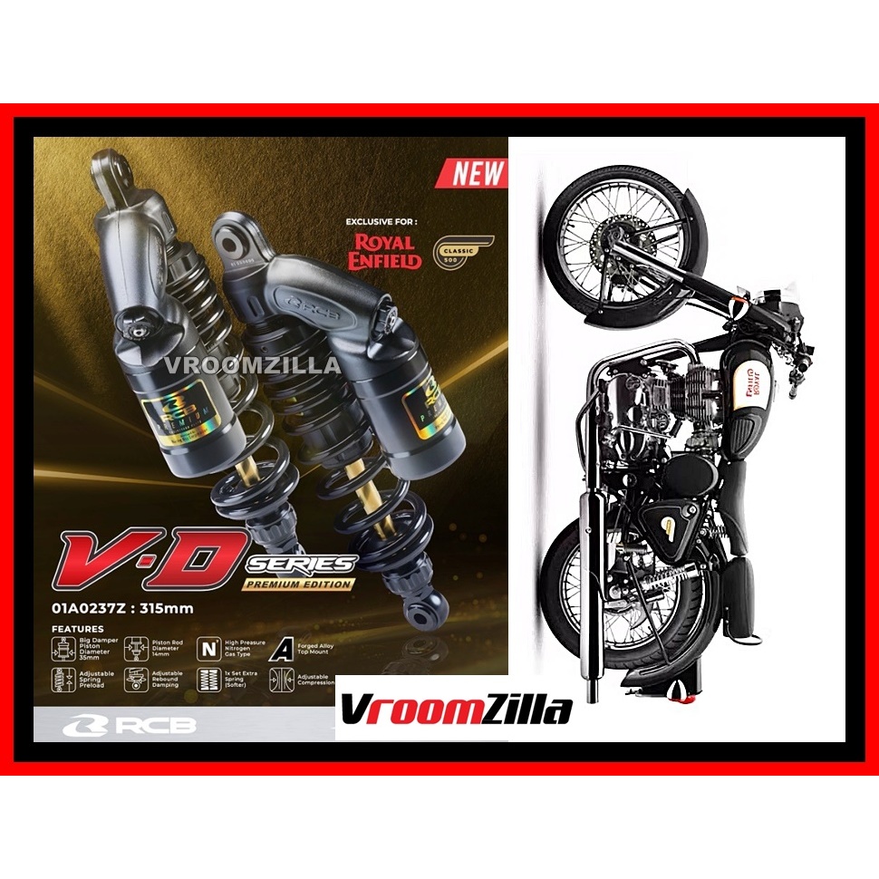 RCB VD SERIES 315mm ABSORBER ROYAL ENFIELD CLASSIC 350 / 500 BS4 & BS6 ...