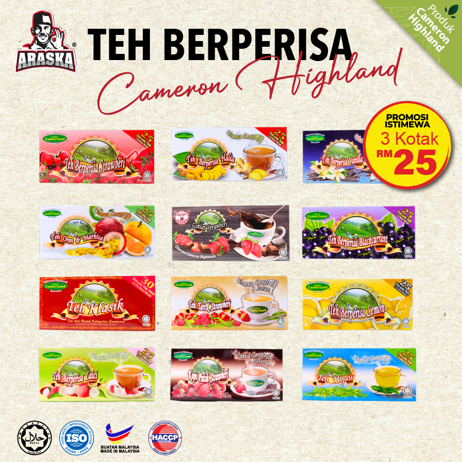 12 Jenis Cameron Highlands Teh【3 FOR RM25】Strawberi Kopi Putih Teh ...