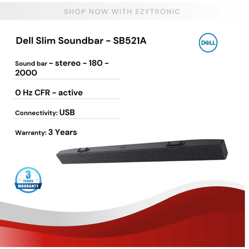 Dell Slim Soundbar - SB521A | Shopee Malaysia Dell Slim Soundbar - SB521A | Shopee Malaysia