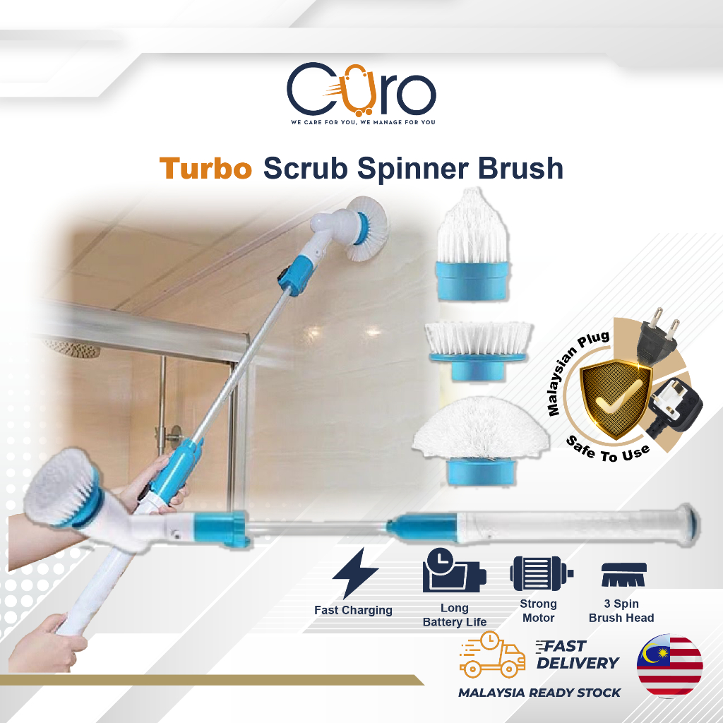CURO 2 PIN PLUG Turbo Scrub Spinner Brush Hurricane Spin Scrubber ...
