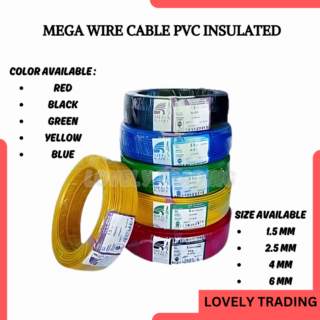 MEGA WIRE CABLE PVC INSULATED ( 1.5MM / 2.5MM ) | Shopee Malaysia
