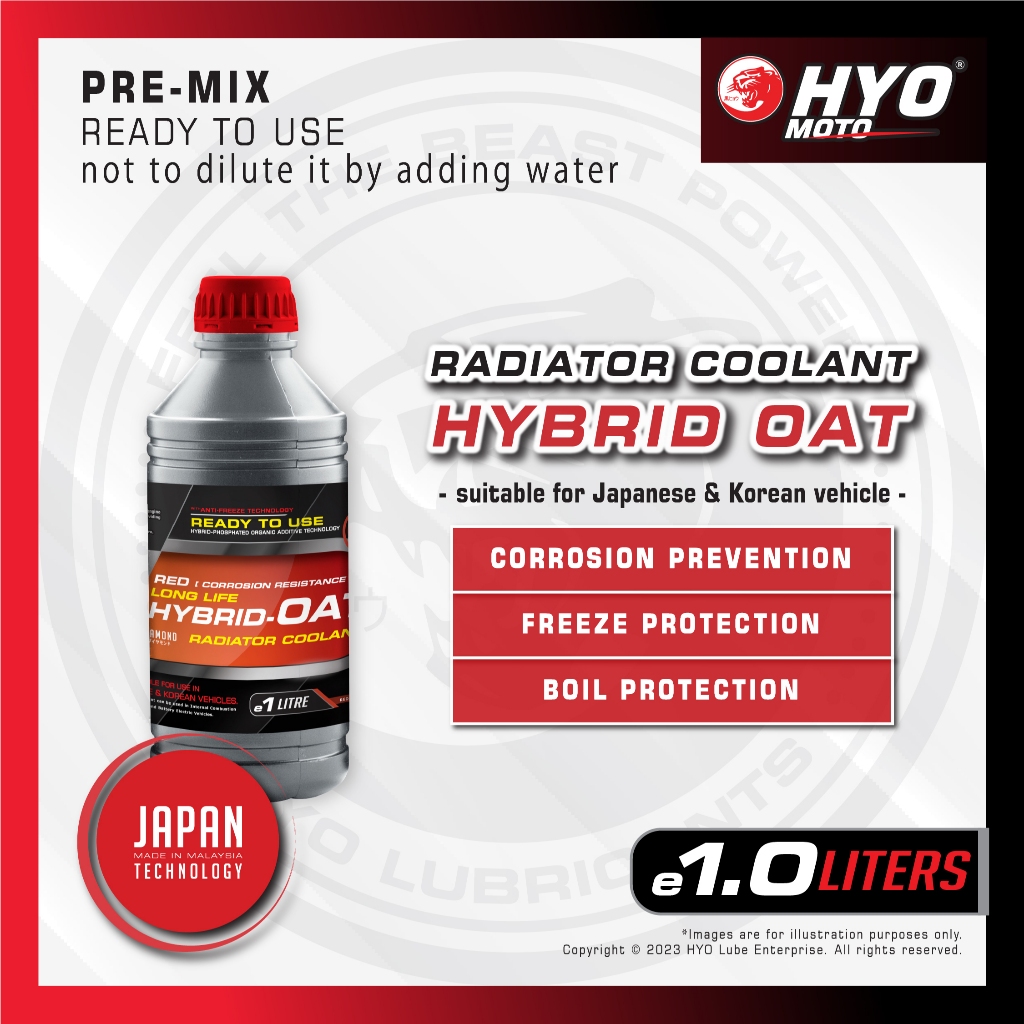 [HYO MOTO] HYBRID OAT RADIATOR COOLANT (1 Litre) | Shopee Malaysia