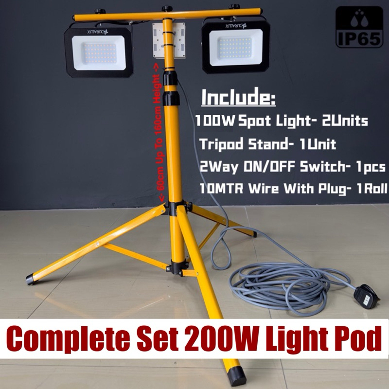Complete Set 200W LED Light Pod /SpotLight With Stand | Shopee Malaysia