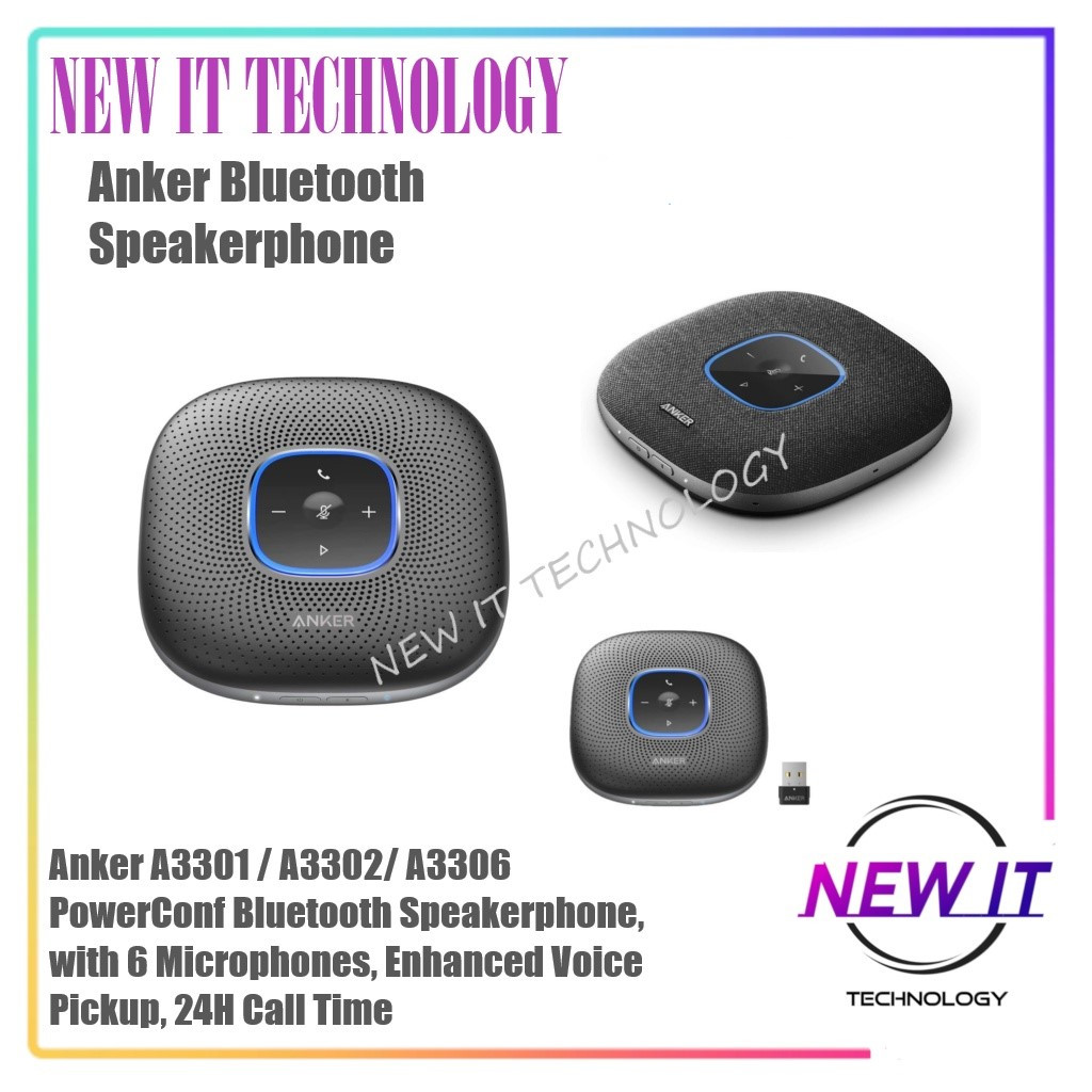 Anker A3301|A3302|A3306|A3305 S500 PowerConf Bluetooth Speakerphone,with 6 Microphones,Enhanced ...