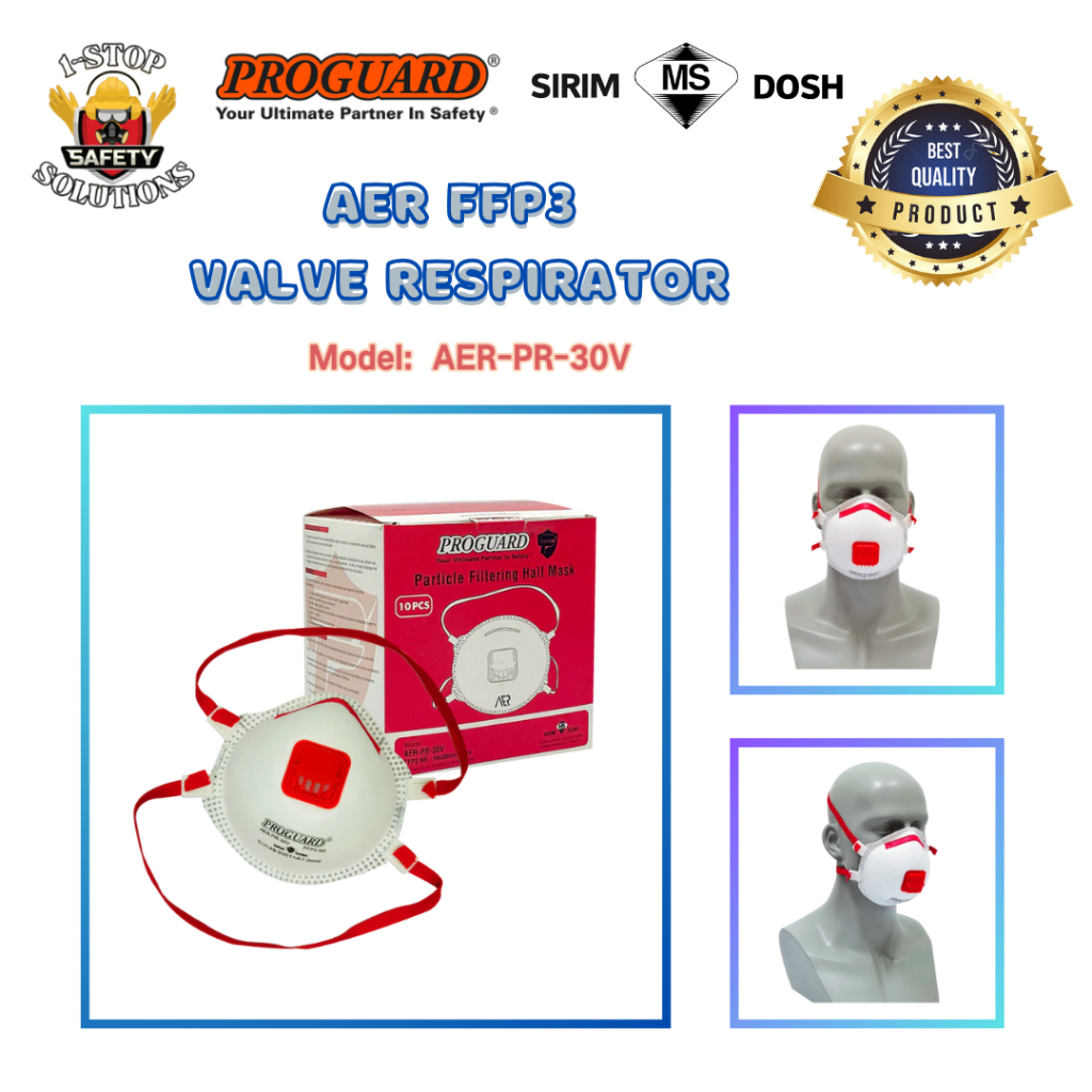 Proguard 10 Pieces ≥99% Filtration AER FFP3 Valve Particulate ...