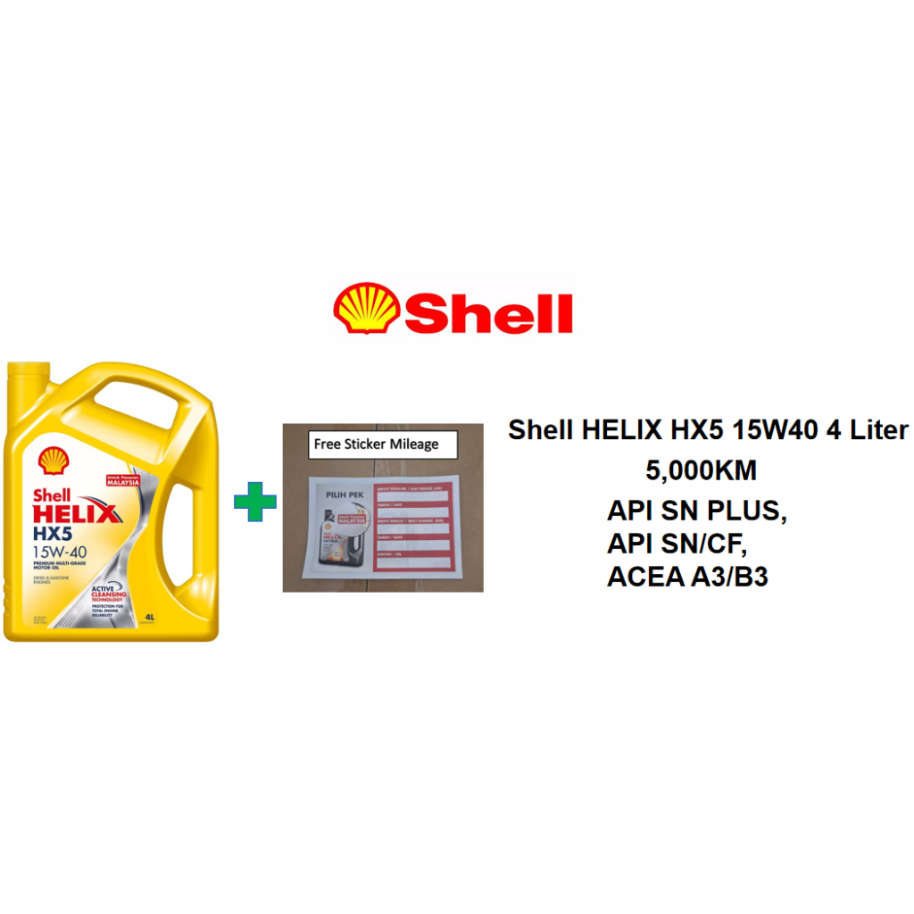 SHELL HELIX HX5 15W40 4L 100% ORIGINAL (5,000KM) | Shopee Malaysia