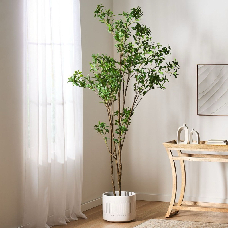 [READYSTOCK] POTTED CITRUS ARTIFICIAL TREE CAMELLIA FAUX TREE JAPANDI ...