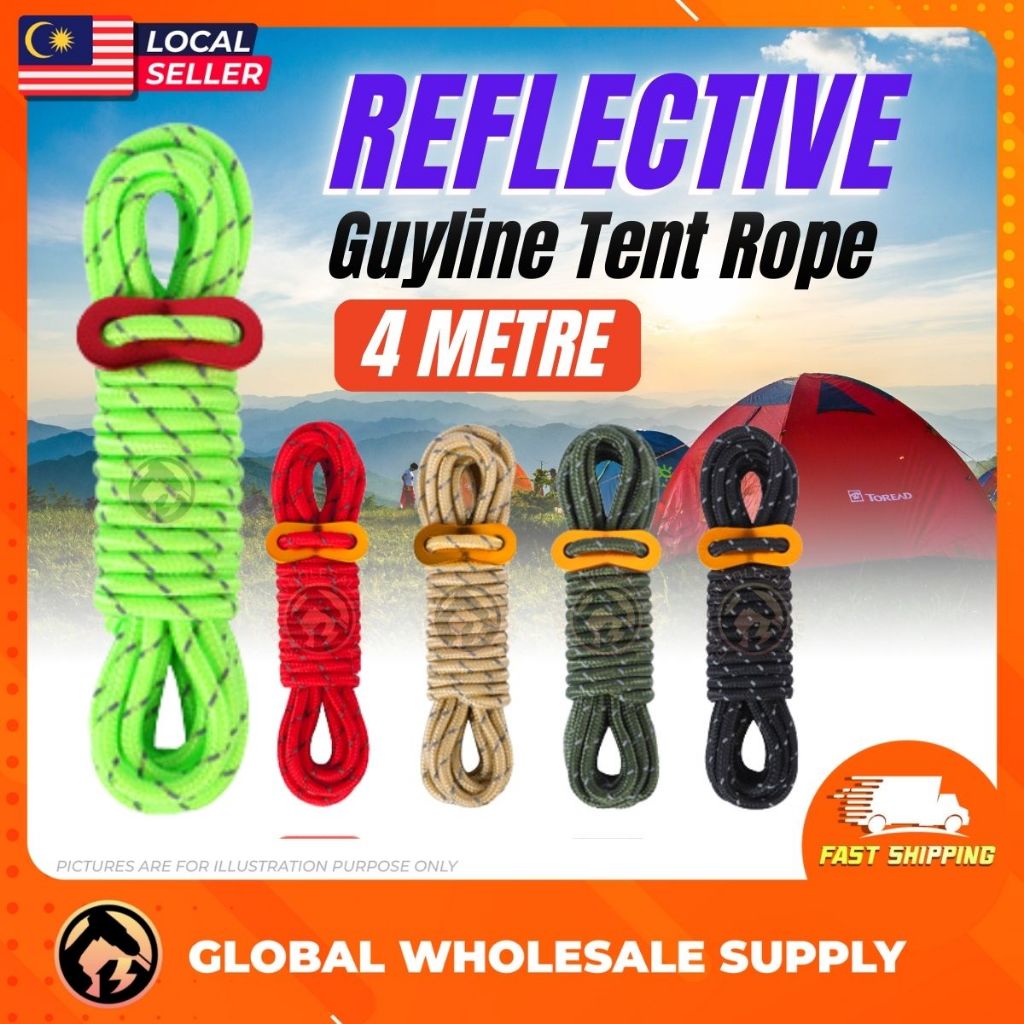 4METER THICK Reflective Rope Tali Khemah Camping Equipment Camping Rope ...