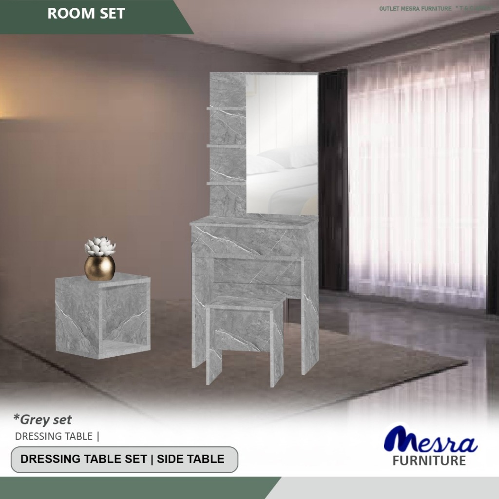 Makeup Table Meja makeup Dressing table with Led mirror Meja Solek ...