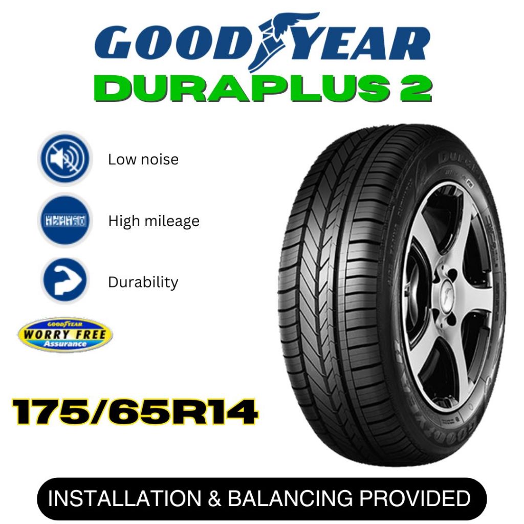 [INSTALLATION PROVIDED] 175/65 R14 GOODYEAR DURAPLUS DP2 Tyre for Perodua Axia, Bezza and Myvi ...
