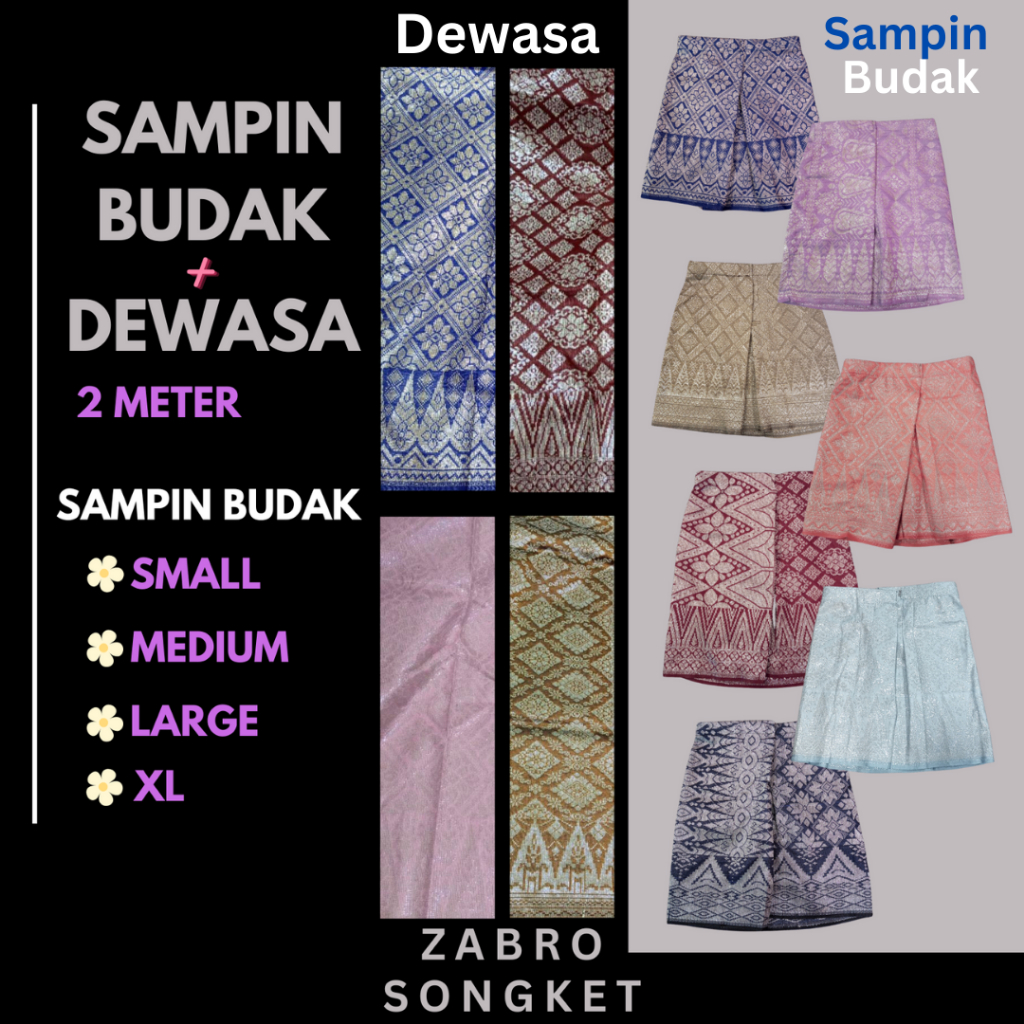 sama designs Sampin Dewasa or sampin budak Royal Premium. Size S, M, L, XL available. a ...