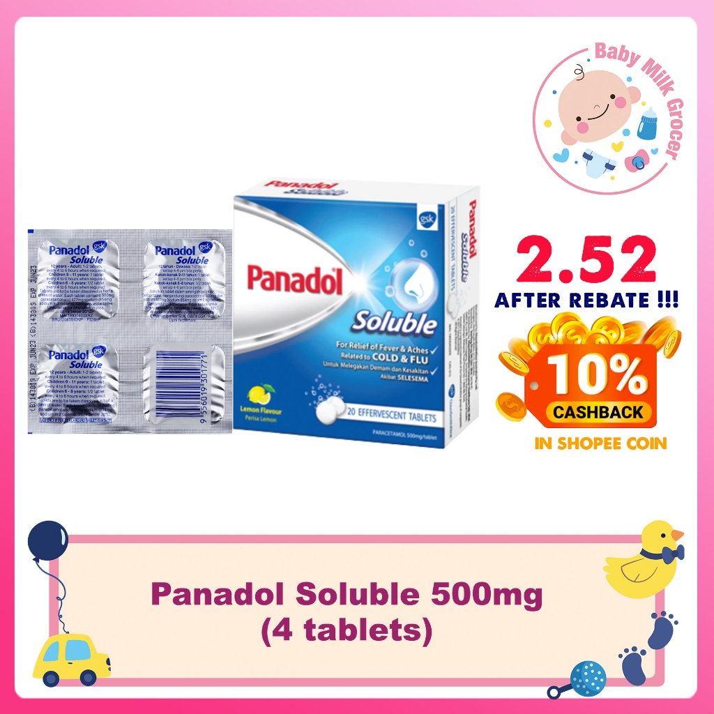 PANADOL SOLUBLE 500MG TABS 4'S (EXP 2026) | Shopee Malaysia