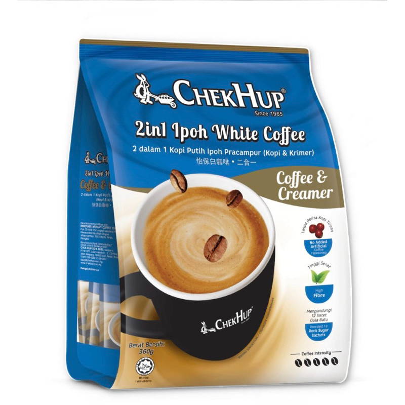 CHEK HUP 2 IN 1 SUGAR FREE WHITE COFFEE 360G (30g X 12 Sachets ...