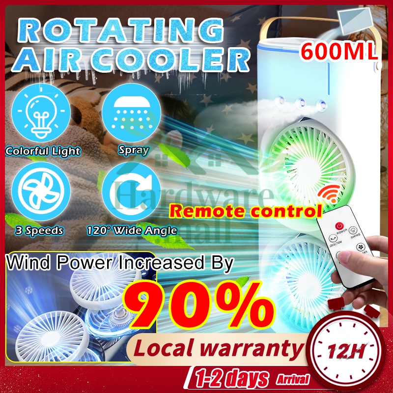 Air Cooler Fan 3 in 1 Mini Portable Fan Humidifier with 7 Colors LED ...