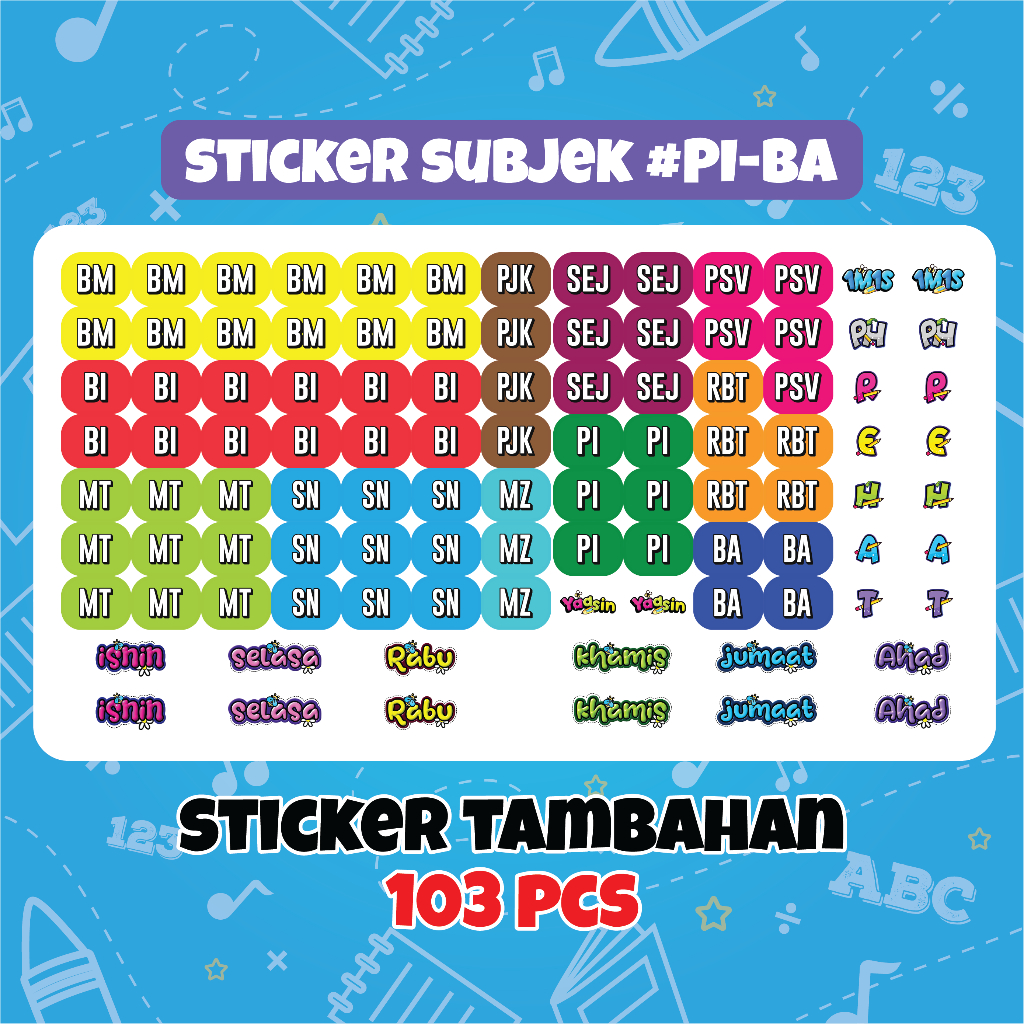 A4 SIZE JADUAL WAKTU KELAS SEKOLAH | KAFA DENGAN STICKER | Shopee Malaysia