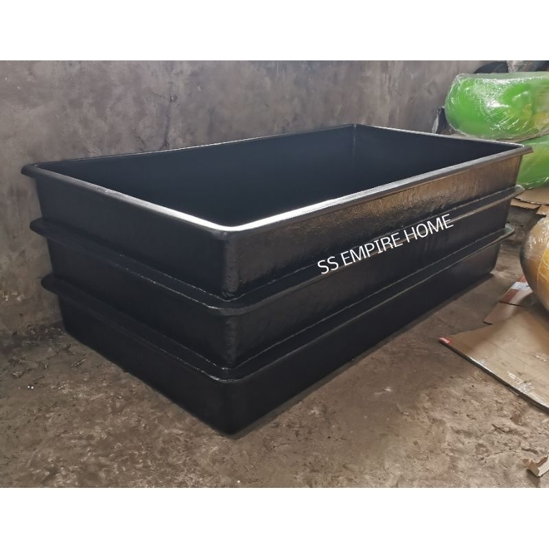 NEX 6 x3x2 Black Fiberglass Fish Tank Water Pond Aquarium Heavy Duty ...