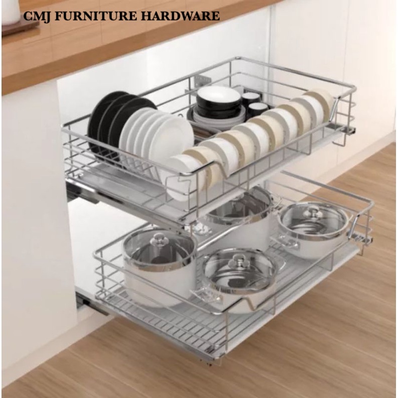 (A + B) 2 IN 1 Multi Function Pull Out Basket With Undermount Slide ...
