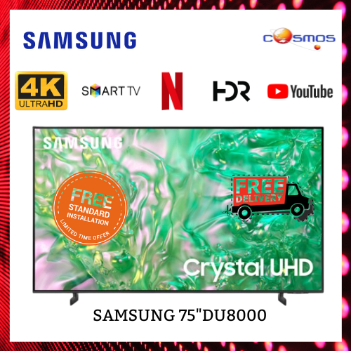 SAM SUNG Crystal UHD DU8000 4K Smart TV UA75DU8000 / UA85DU8000 ...