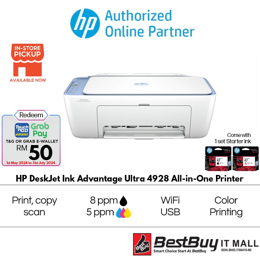HP DeskJet Ink Advantage Ultra 4928 All-in-One Printer | Shopee Malaysia