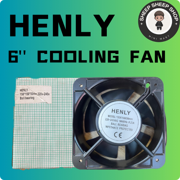 HENLY 6" COOLING FAN 15MM X 15MM 240V 50/60HZ 0.23A BALL BEARING IMPEDANCE PROTECTED | Shopee ...