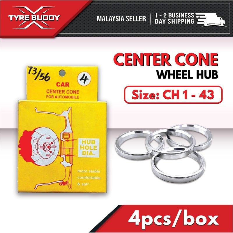 Center Cone (4pc/bx); Wheel hub Adapter Centric; Proton Toyota Honda ...