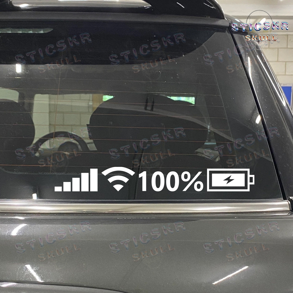 Sticker Wifi Signal Battery Percentage Cute Outdoor Sticker Kereta ...