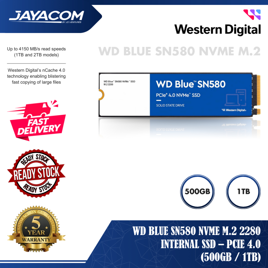 Western Digital WD Blue SN580 NVMe M.2 2280 Internal Solid State Drive ...