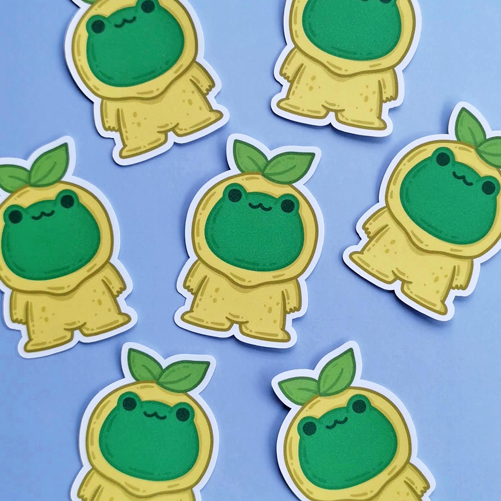 Waterproof/Vinyl Sticker Flake Big Size - Lemonade Frog | Shopee Malaysia
