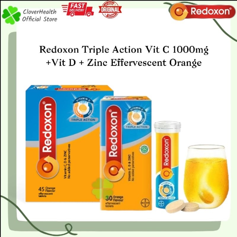 Redoxon Triple Action Vitamin C 1000mg , D & Zinc Effervescent Tablet ...