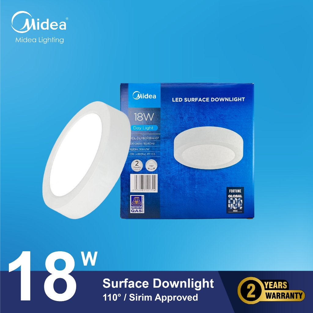 Midea Lighting Surface Downlight Round (18W) MDL-DLM60R18W-07 | Shopee ...