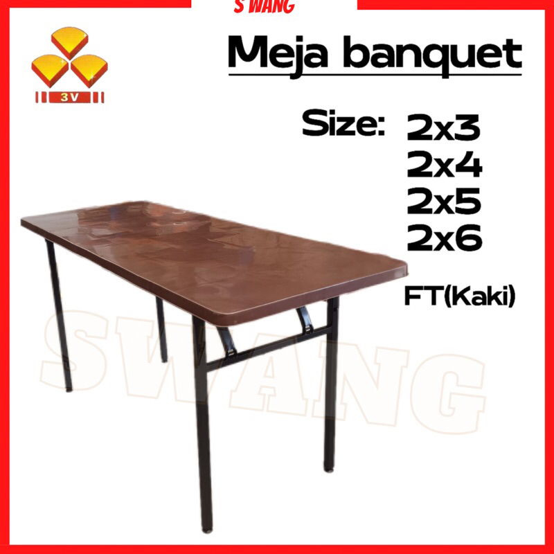 Furniture 3V Folding Banquet Table /Function Table With Plastic Table ...