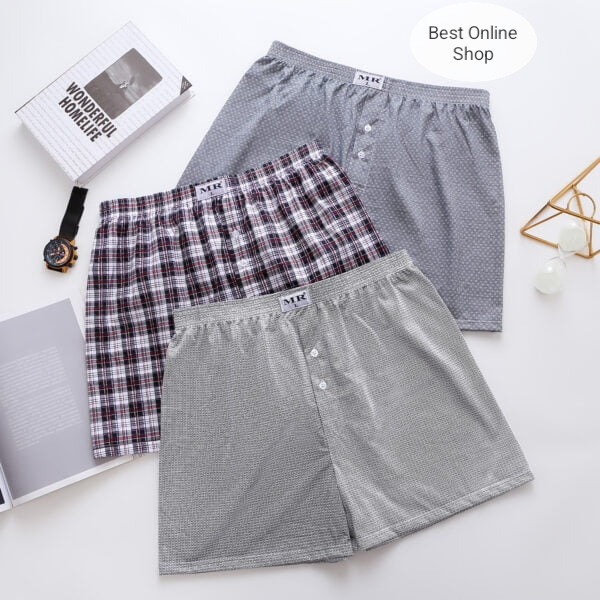 (3 pcs)COTTON Boxer Men Underwear Seluar Dalam Lelaki Spender Batik ...