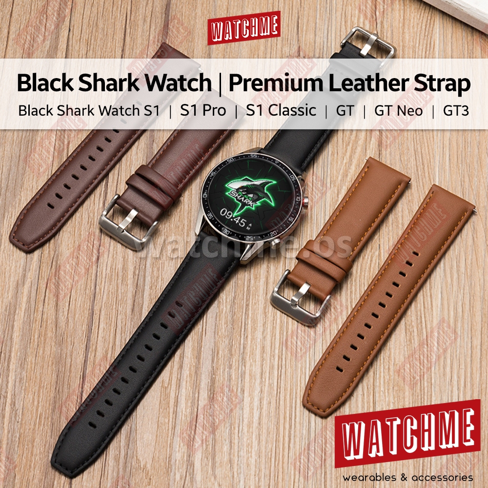 Black Shark Smart Watch Strap, Premium Leather Series 22mm (For ...