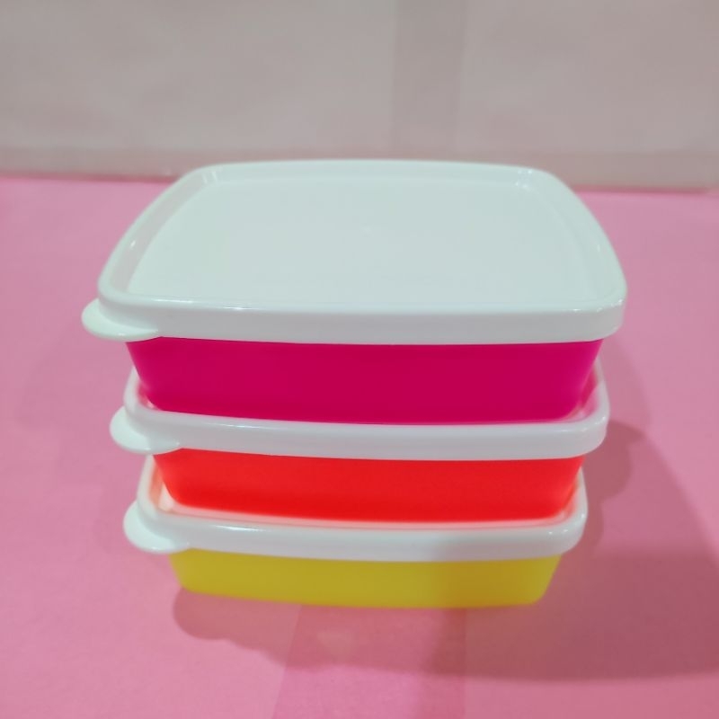 TUPPERWARE Neon Shallow Square 250ml Set(3 Pcs) | Shopee Malaysia