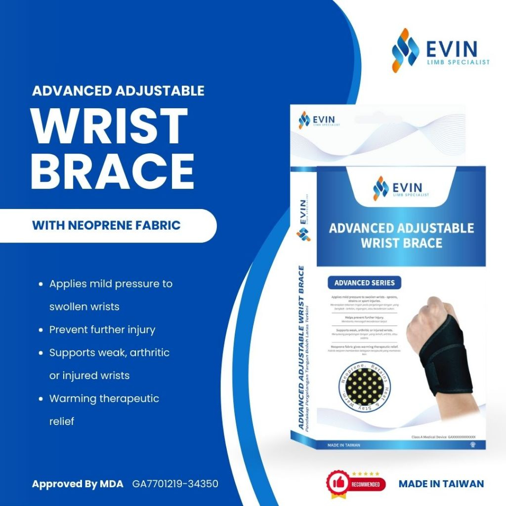 EVIN Advanced Adjustable Wrist Brace Pendakap Pergelangan Tangan ...