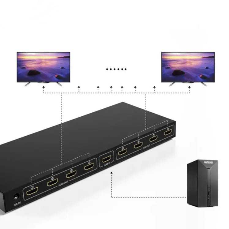 High Quality UHD 4K x 2K, 3D 8 Port Hdmi Splitter with 3 Pin UK Plug ...