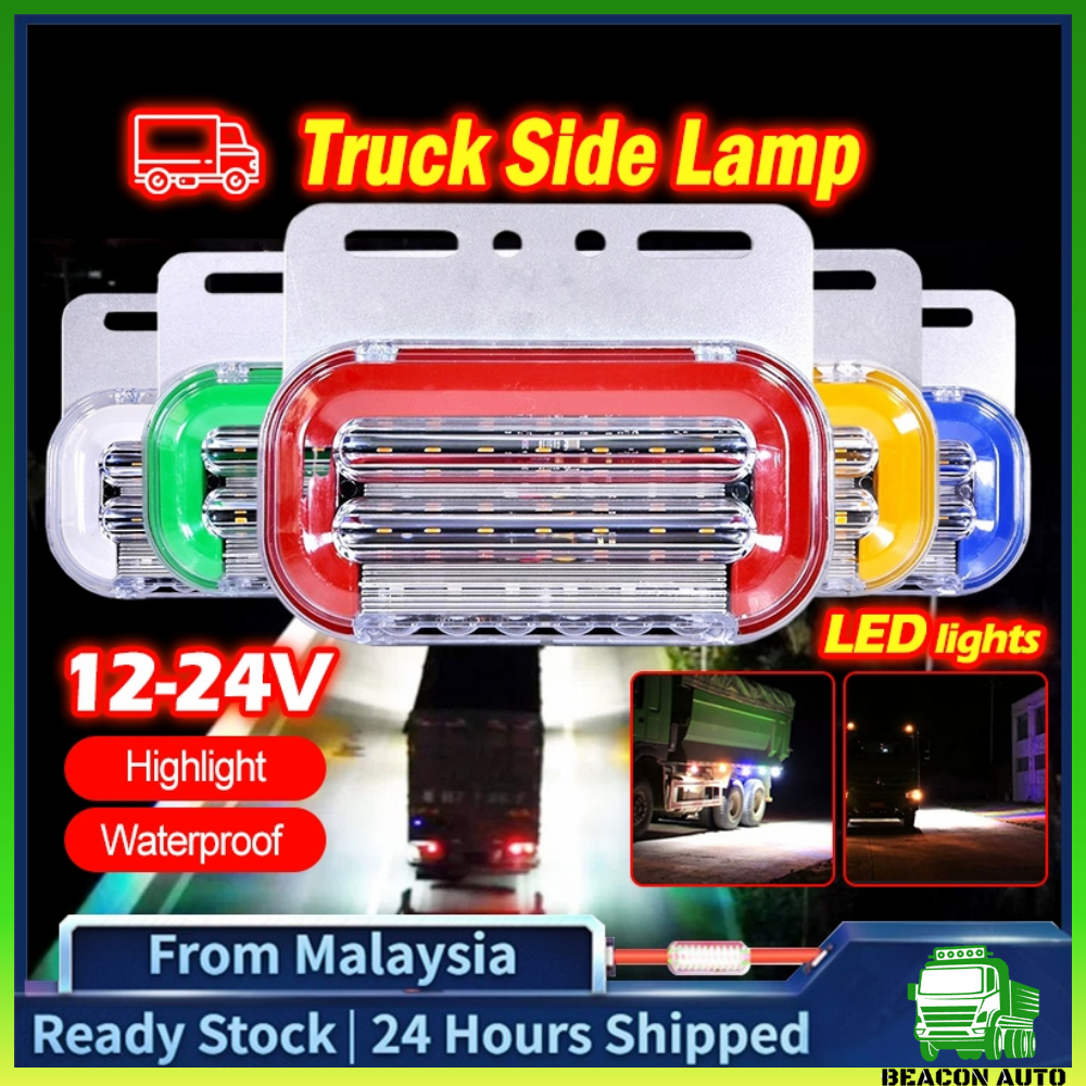 BEACON Universal 12V/24V LAMPU LORRY TEPI SIDE LAMP LED LORRY TRUCK ...