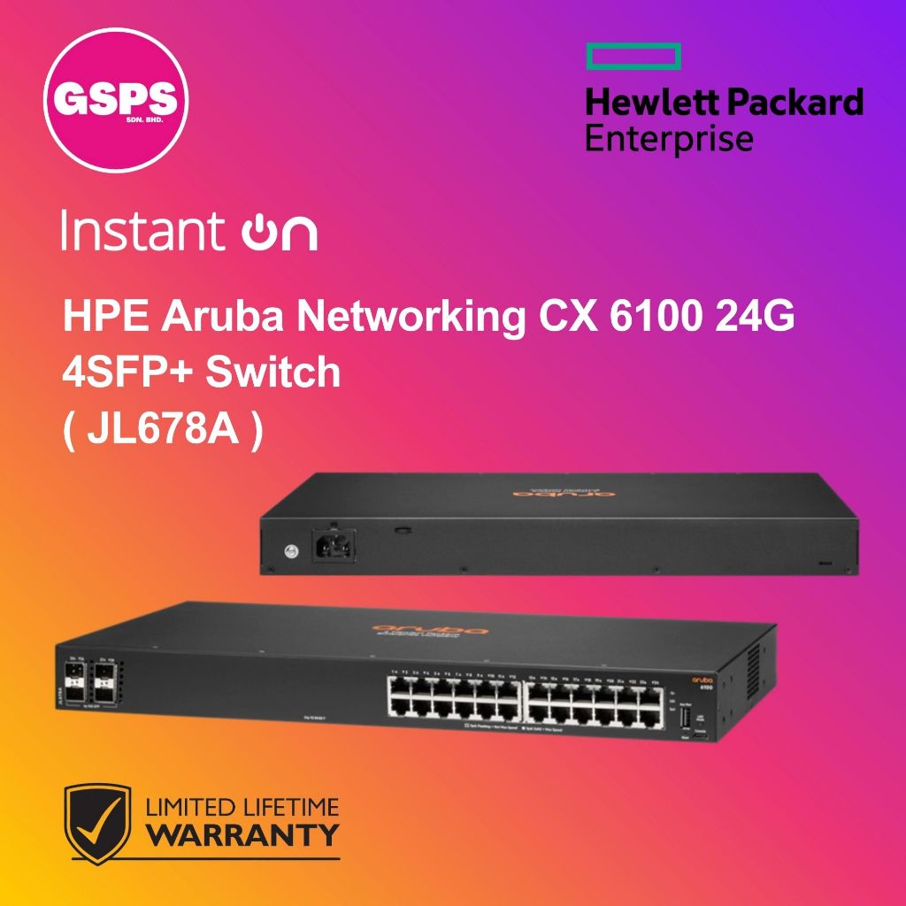 HPE Aruba Networking CX 6100 24G 4SFP+ Switch ( JL678A ) | Shopee Malaysia