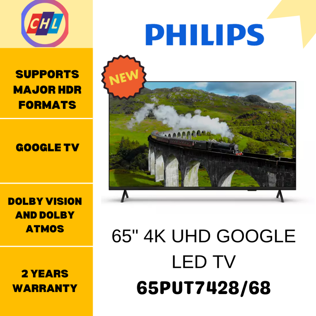 PHILIPS [AUTHORISED DEALER] 65" 4K UHD GOOGLE LED TV 65PUT7428/68 ...