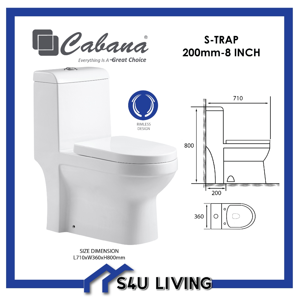 [ Maximum 1 unit per order ] SORENTO CABANA One Piece WC Toilet bowl ...