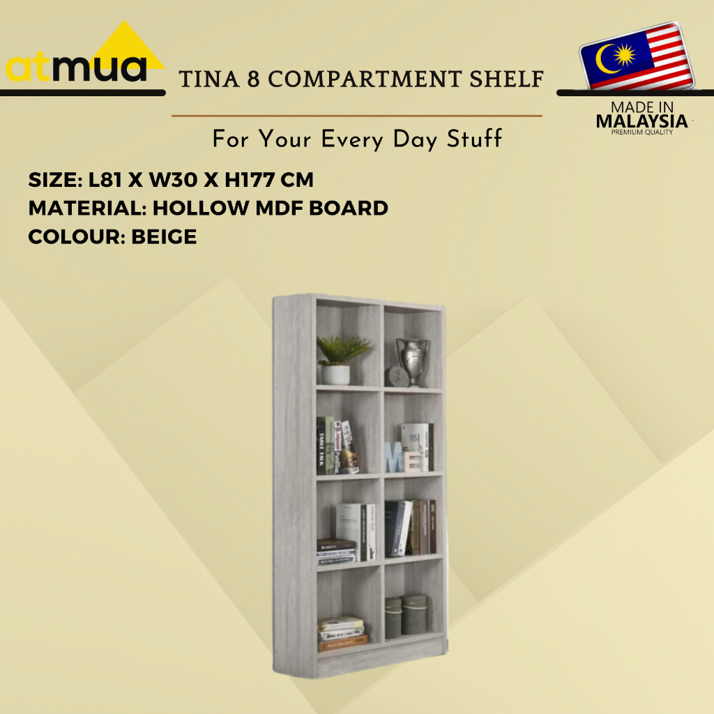 Atmua Furniture Tina 8 Compartment Bookshelf Arch File Cabinet Storage ...