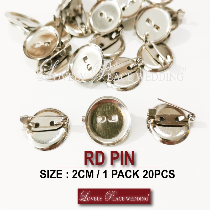 2CM - 20PCS BROOCH PIN / ROUND PIN / PIN ROZET | Shopee Malaysia
